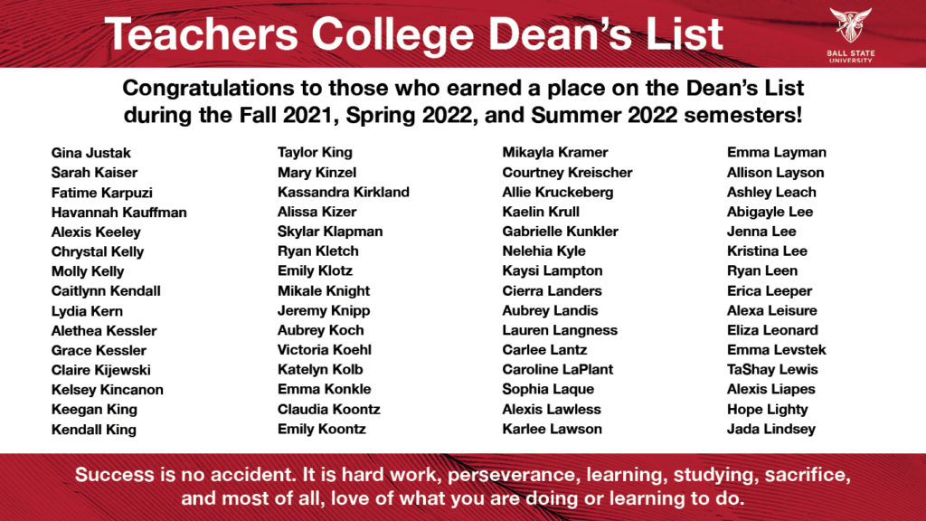 Dean's List Reception 2022 - Teachers College