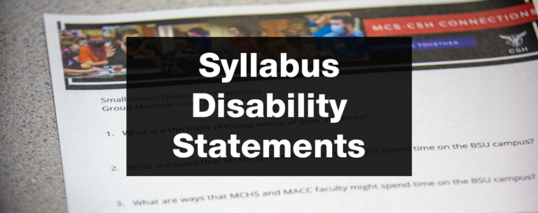 Rethinking Syllabus Disability Statements - The Teaching Innovation Blog