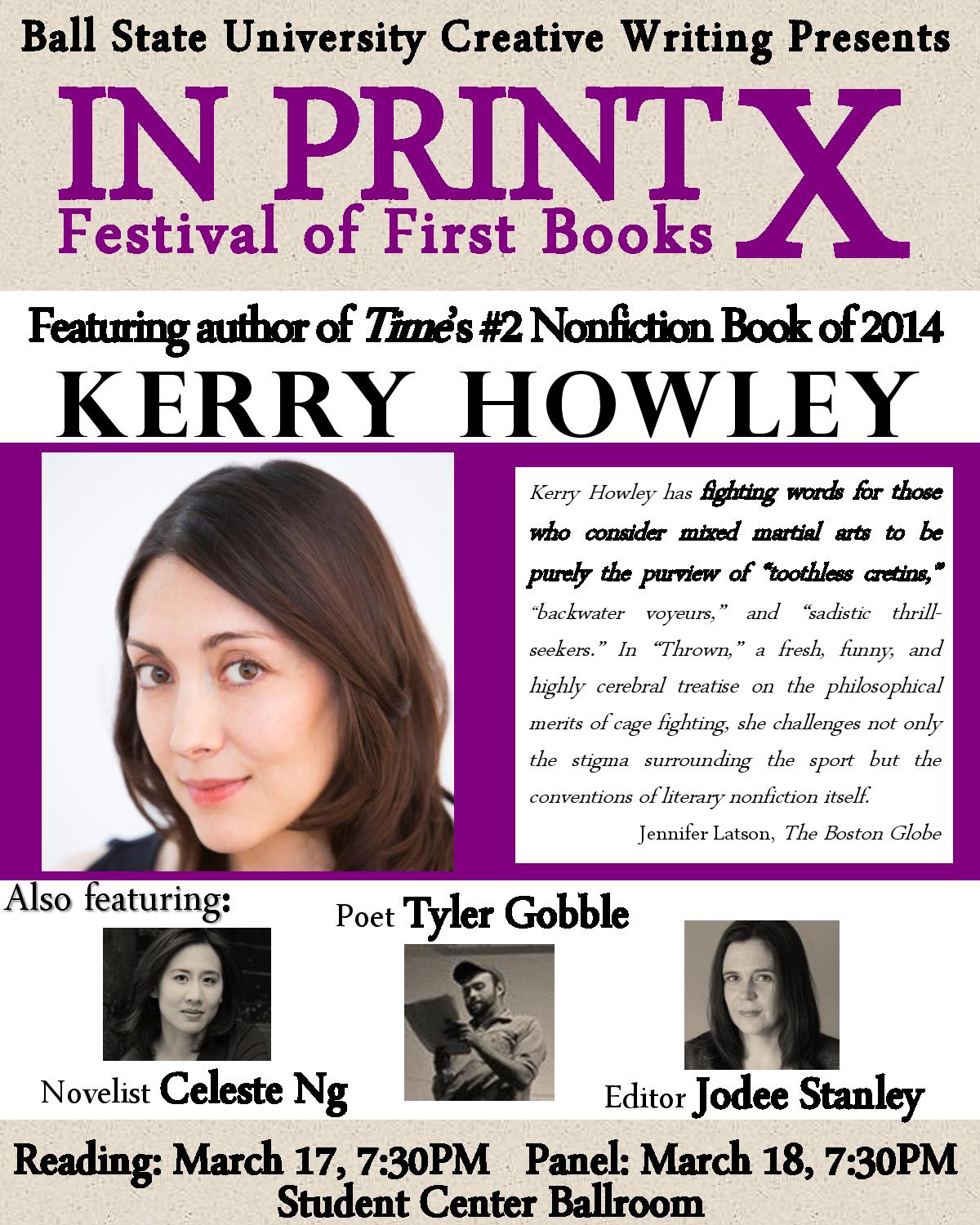 5 Things You Should Know About In Print Author Kerry Howley - Ball ...